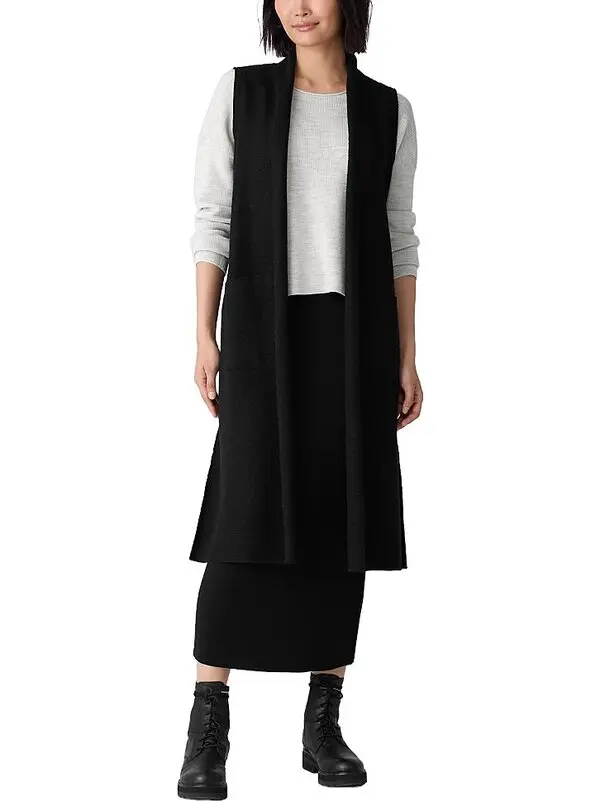 Eileen Fisher Open Front Vest - Black