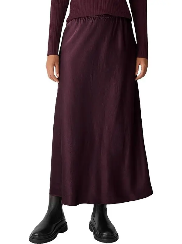 Eileen Fisher Bias Cut Maxi Skirt - Wine