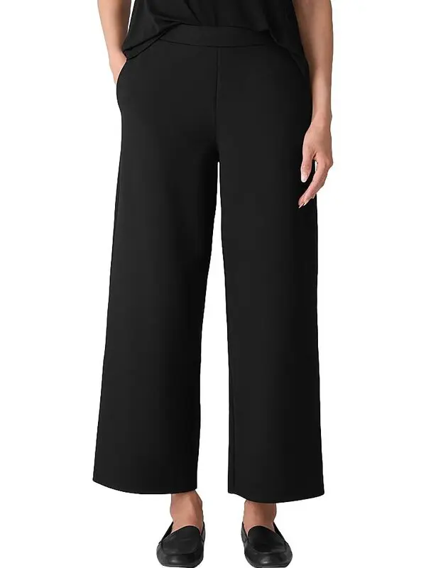 Eileen Fisher Wide Ankle Pants - Black