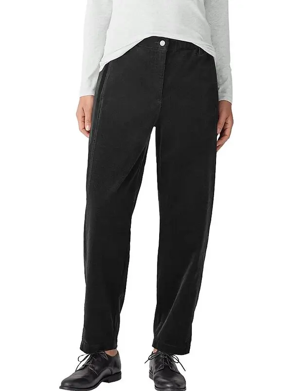Eileen Fisher Corduroy Ankle Pants - Black