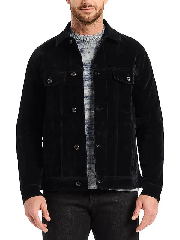 Robert Graham Celestial Velvet Trucker Jacket - Black