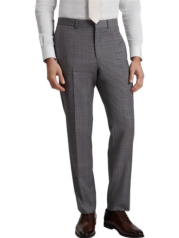 Ted Baker London Roger Check Modern Fit Suit Pants - Light Pastel Grey