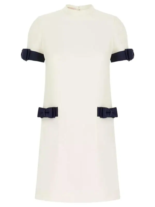 Valentino Garavani Bow-detail Short-sleeve Mini Dress - White