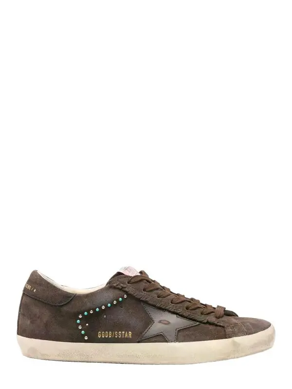 GOLDEN GOOSE Suede Studded Star Sneakers - Brown