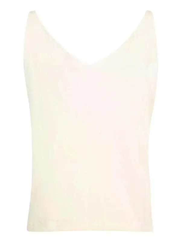 DEIJI STUDIOS Knit V-neck Top - White