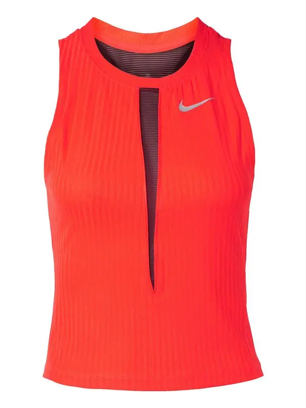 Nike Court Slam Cutout Mesh-trimmed Ribbed Dri-fit Tennis Tank - Red