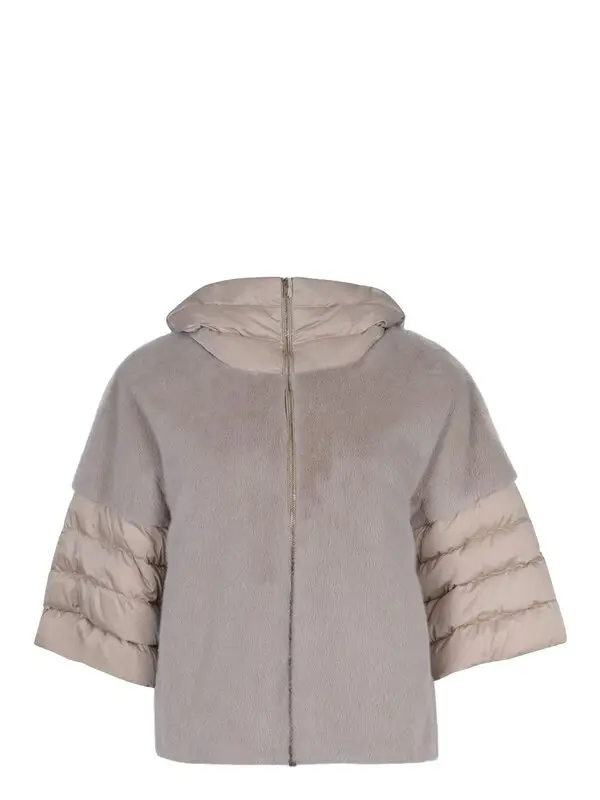Herno Down Jacket With Fur - Beige