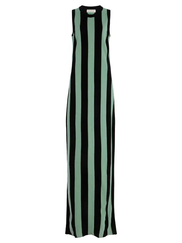 ZANKOV Jeanne Merino Wool Maxi Dress - Stripe