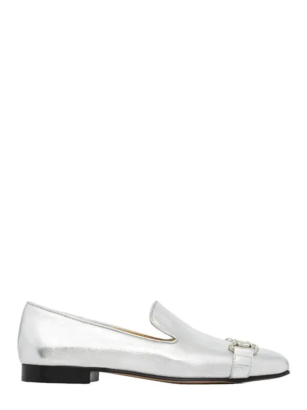 MADISON MAISON Square-toe Horsebit Loafers - Silver