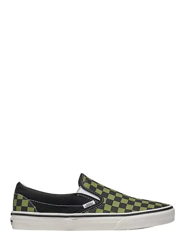 VANS Classic Checkerboard Slip-on Sneakers - Black/loden Green