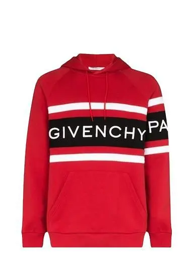 Givenchy Embroidered Logo Hoodie - Red