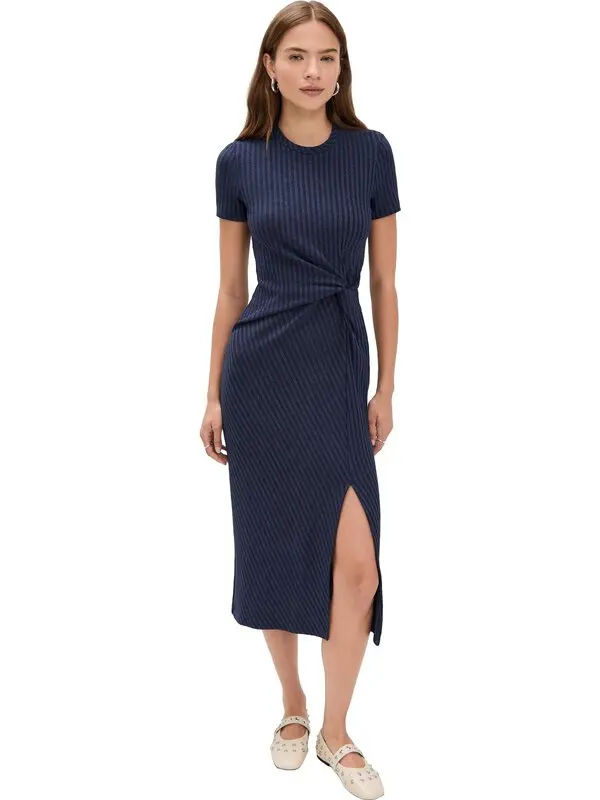 Tanya Taylor Flint Ribbed Jersey Midi Dress - Maritime Blue