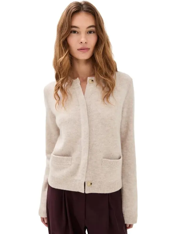 Vince Shrunken Boiled Cashmere Jacket - Marble