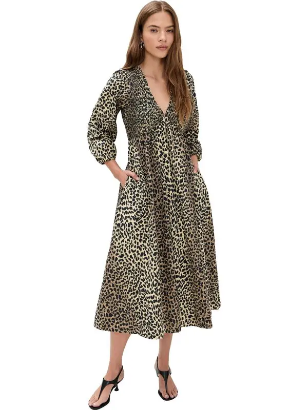 Xirena Luella Leopard Print Midi Dress - Calico