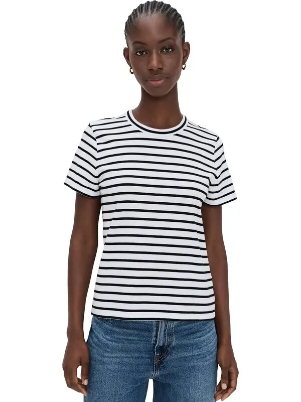 Madewell Stripe Crewneck T-shirt - B&w Stripe