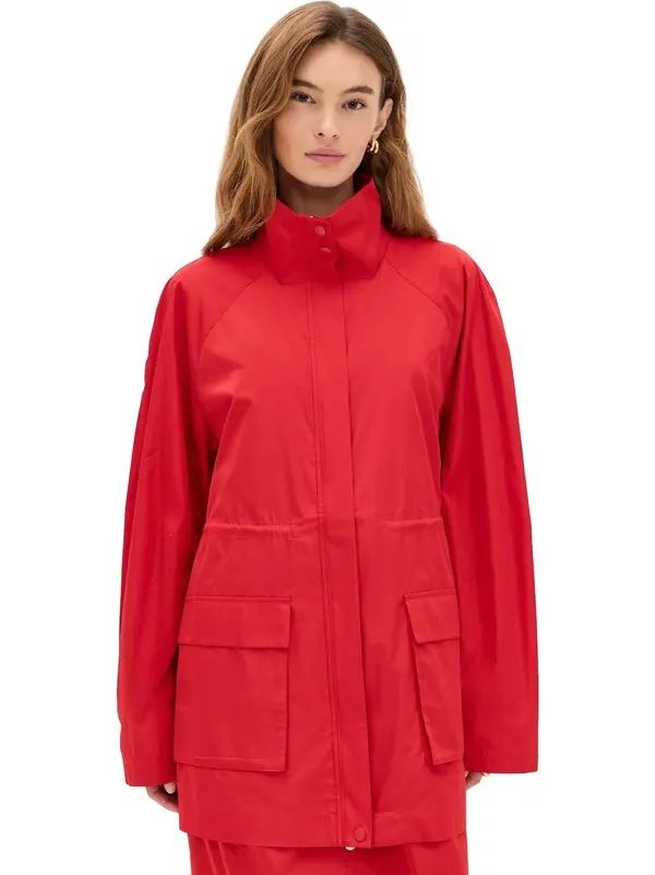 ST. AGNI Paper Taffeta Parka - Red