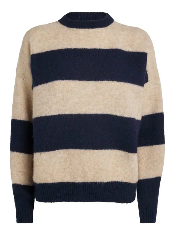 Max Mara Stripe Crew-neck Sweater - Blue