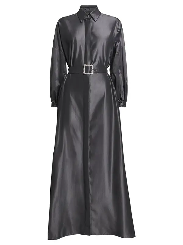 Alexis Mabille Belted Maxi Shirt Dress - Grey