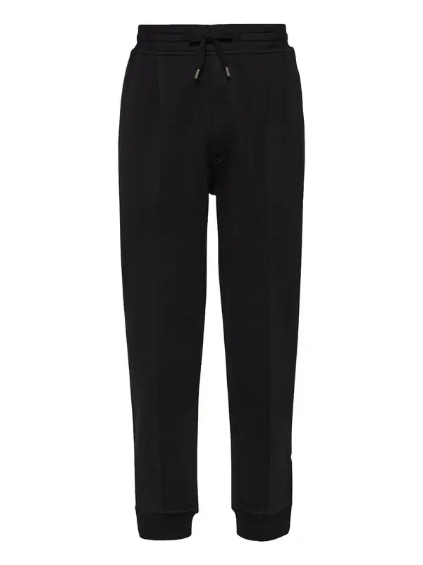 Brunello Cucinelli Cotton-blend Pleated Sweatpants - Black