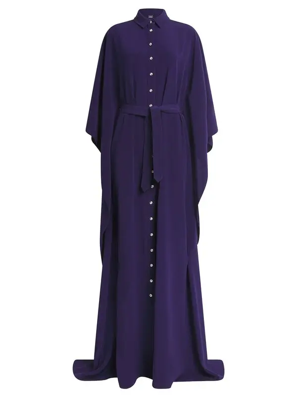 Alexis Mabille Satin Kaftan Maxi Dress - Purple