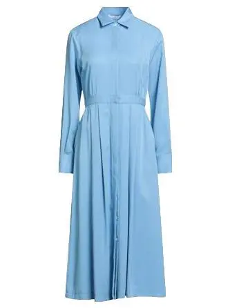 CALIBAN Midi Shirtdress In Light Tencel - Blue