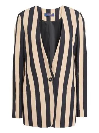 TRUSSARDI Single-breasted Striped Blazer - Beige