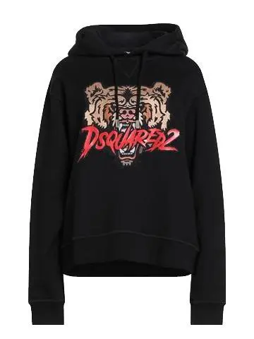 Dsquared2 Cotton Fleece Sweatshirt With Appliqués - Black