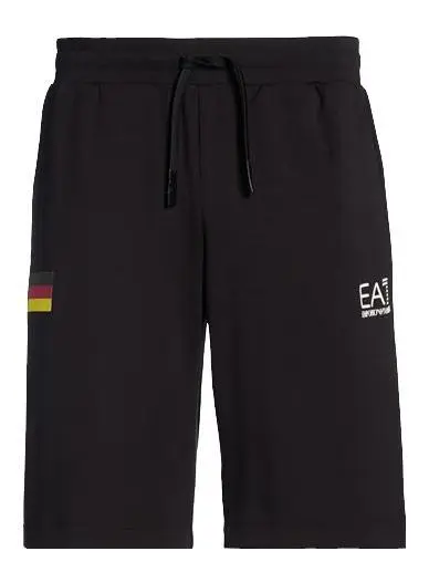 EA7 Athletic Solid Color Shorts - Black