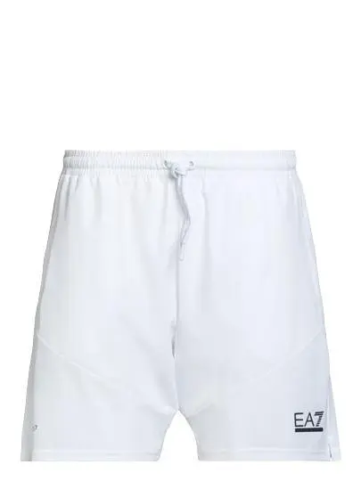EA7 Athletic Relaxed Fit Shorts - White
