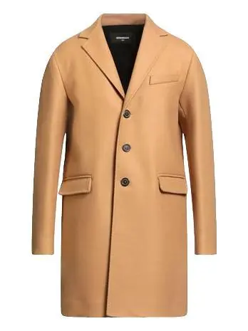 Dsquared2 Single-breasted Virgin Wool Coat - Beige
