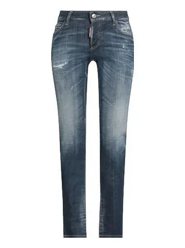 Dsquared2 Jeans In Cotton, Elastane And Calfskin - Blue