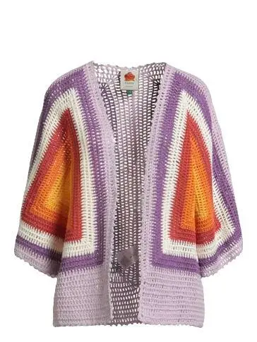 Farm Rio Cardigan In Cotton - Purple