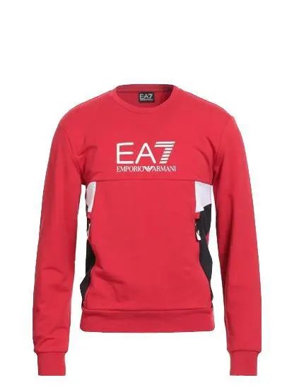 EA7 Cotton-blend French Terry Sweatshirt - Red