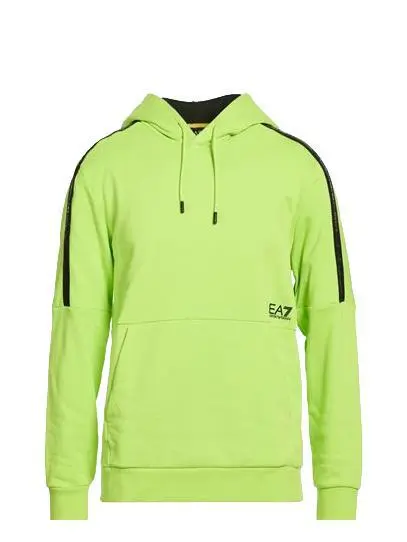 EA7 Cotton-blend Sweatshirt With Logo And Striped Details - Green