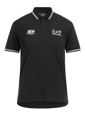 EA7 Polo Shirt Size Polyester, Cotton, Elastane - Black
