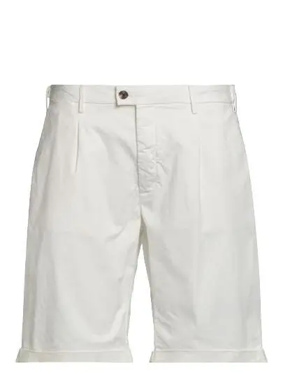 LIU •JO MAN Cotton-elastane Bermuda Shorts - Off White