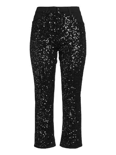 EMMA & GAIA Straight-leg Jeans With Appliqués And Sequins - Black