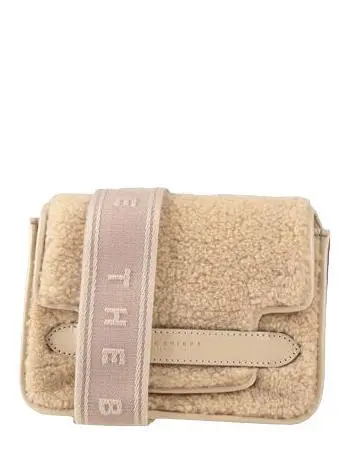 THE BRIDGE Leather Cross-body Bag With Shearling Trim - Beige