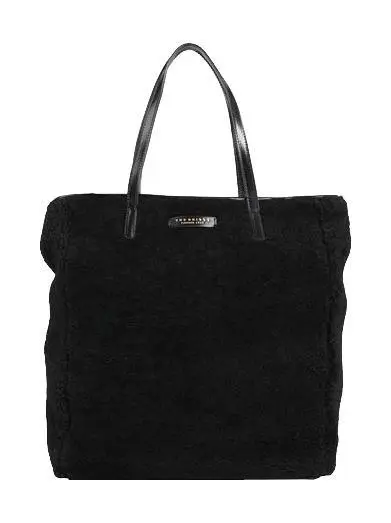 THE BRIDGE Shearling And Leather Shopper Bag - Black