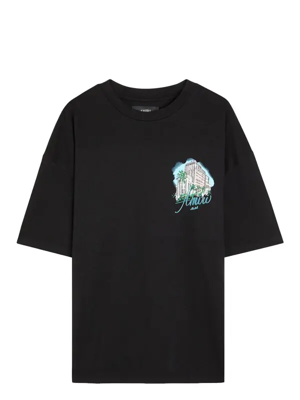 Amiri Hotel Printed Cotton T-shirt - Black