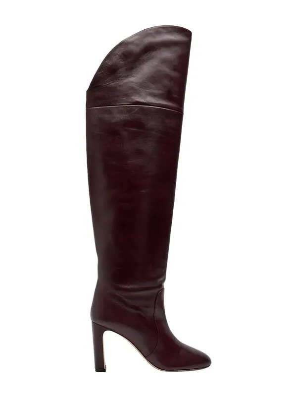 STUART WEITZMAN Babette Tubo 85 Leather Over-the-knee Boots - Burgundy