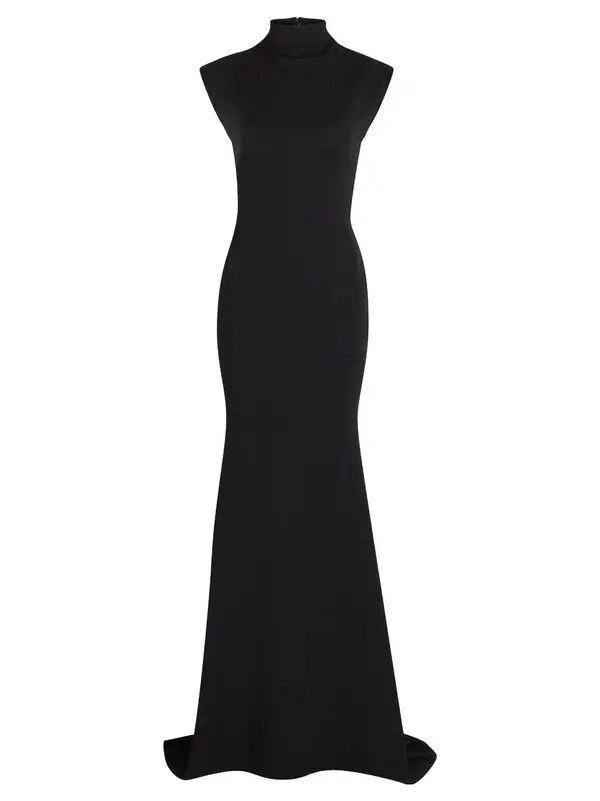 Jacquemus La Robe Alba Crepe Gown - Black