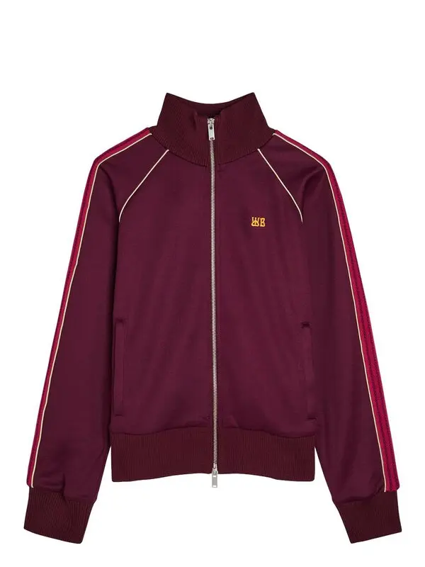 WALES BONNER Mantra Logo-embroidered Jersey Track Jacket - Burgundy