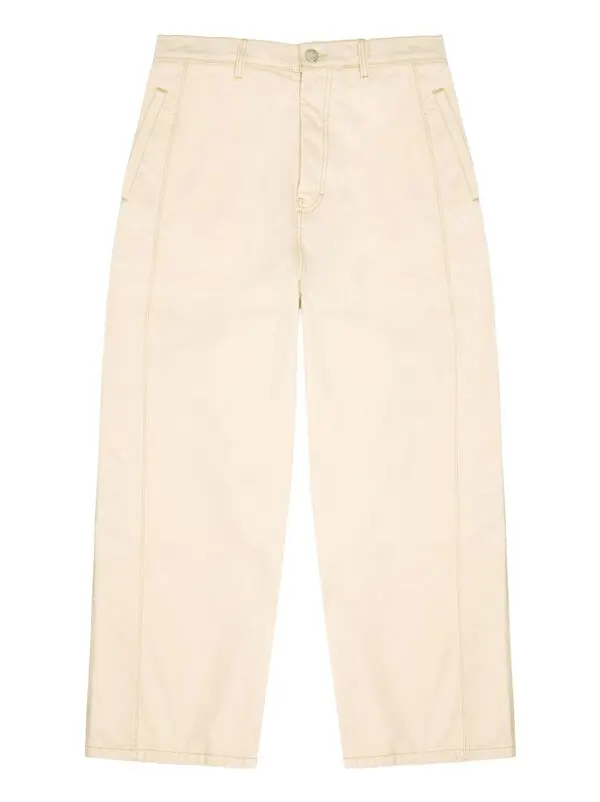 Ami Panelled Wide-leg Jeans - Off White