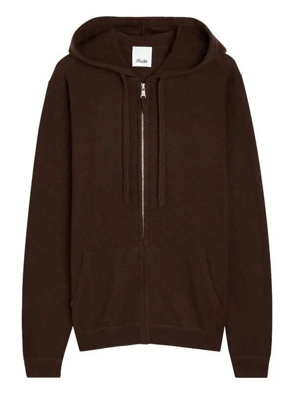 ALLUDE Hooded Wool-blend Jumper - Brown