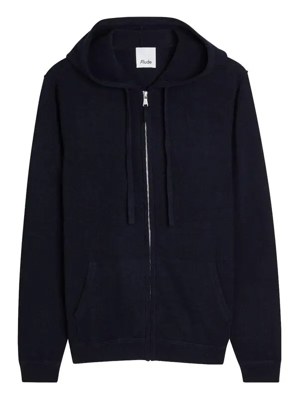ALLUDE Hooded Wool-blend Jumper - Navy