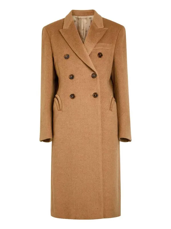 BLAZÉ MILANO Mylius Double-breasted Wool Coat - Camel