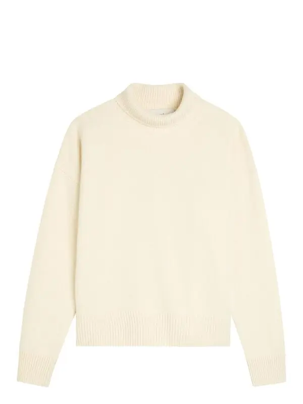 Ami Wool And Cashmere-blend Jumper - Ivory