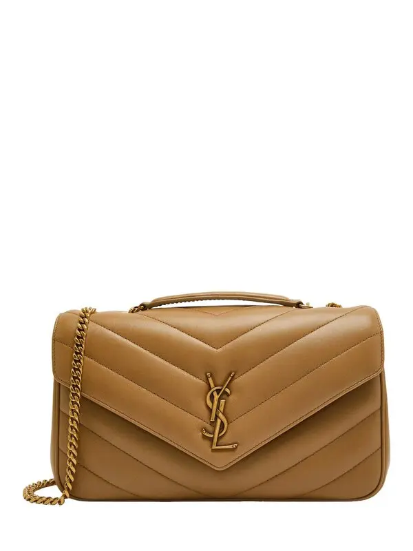 Saint Laurent Loulou Medium Quilted Leather Shoulder Bag - Beige