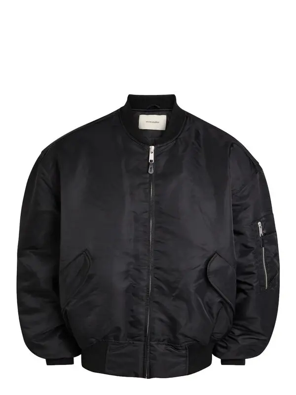 ENTIRE STUDIOS Padded Nylon Bomber Jacket - Black